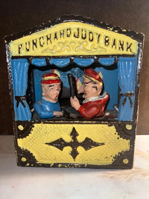 VINTAGE_REPRODUCTION 1950S-60S_PUNCH AND Judy Bank_Cast Iron_*Works ...