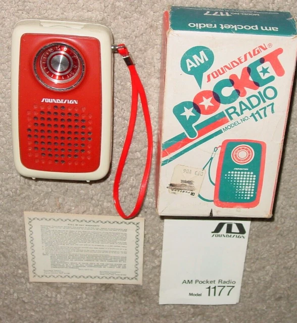 SOUNDESIGN AM POCKET Transistor Radio Model 1177 Red W/ Box Nice $35.42 - PicClick AU