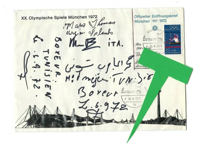 GRUSSKARTE OLYMPIA 1972 - Mario Thomas Virgin Islands - Abdel Aziz ...