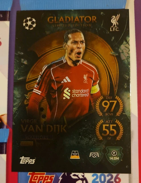 TOPPS MATCH ATTAX 25/26 TCG : Virgil Van Dijk/ Gladiator Limited Edition #GLE4 £0.09 - PicClick UK