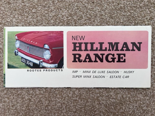 ORIGINAL 1960S HILLMAN Range Brochure – Rootes Group | Imp, Minx, Husky ...