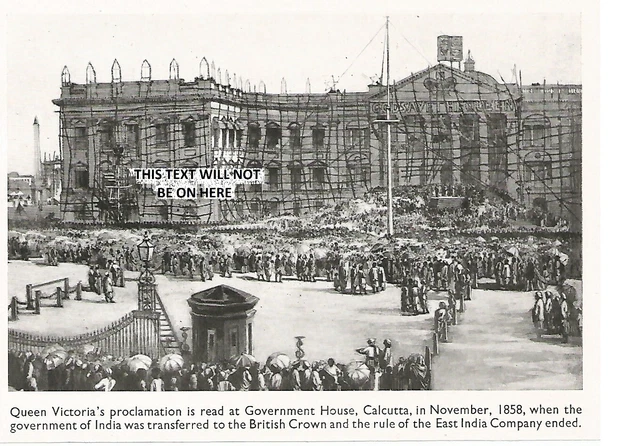QUEEN VICTORIA PROCLAMATION Read Government House Building Calcutta Old ...