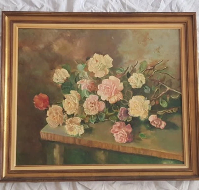 TABLEAU HUILE SUR toile Nature Morte Bouquet de Fleurs XXème EUR 350,00 - PicClick FR