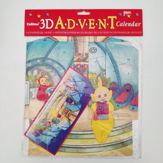 VINTAGE 90S CHRISTMAS Teletubbies 3D Cardboard Advent Calendar BBC ...