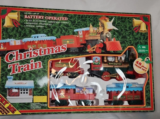 SANTA EXPRESS CHRISTMAS Train Track Light Smoke Sound Battery in Box ...