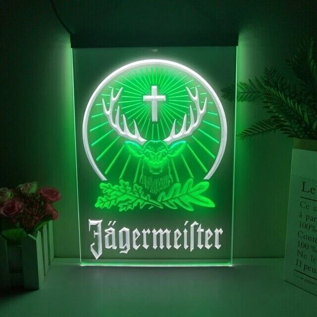 JAGERMEISTER DEER HEAD LED Neon Light Sign decor Home Pub Bar Coffee 2 ...