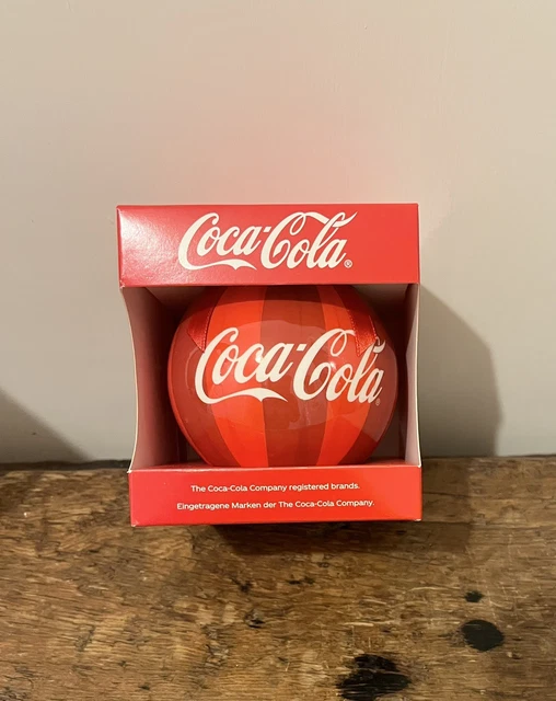 🎄COCA COLA RED Stripe Bow Bauble 2025 Christmas Tree Decoration New £4. ...