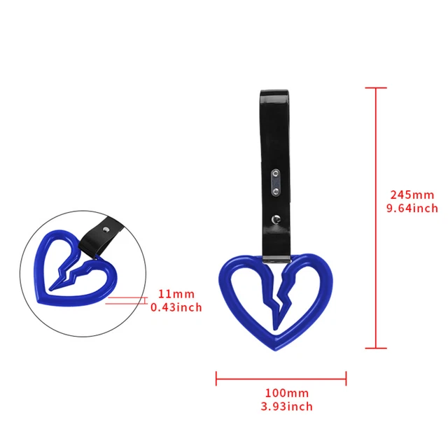 CAR ACCESSORY JDM S Broken Heart TSURIKAWA Blue Ring Black PVC Handle ...