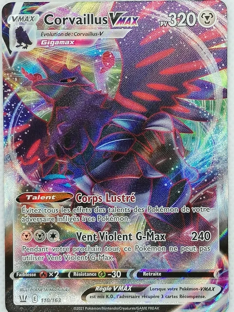 CARTE POKÉMON CORVAILLUS Vmax 110/163 Styles de Combat EB5 Français ...