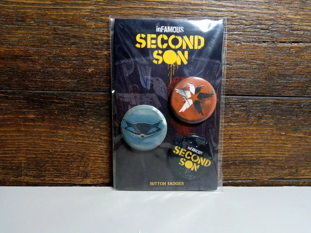 INFAMOUS SECOND SON Collectors Edition Badge Pulsanti Sigillati Sony ...