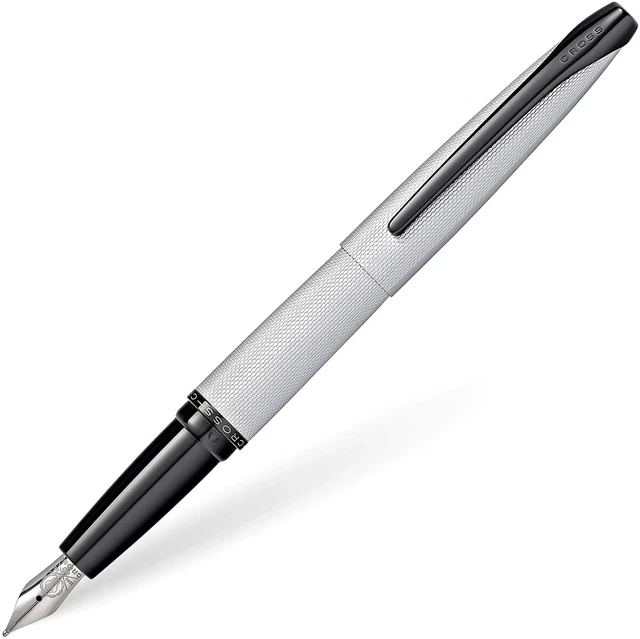 CROSS ATX BRUSHED Chrome Fountain Pen with Medium Nib : 886-43MS EUR 87 ...