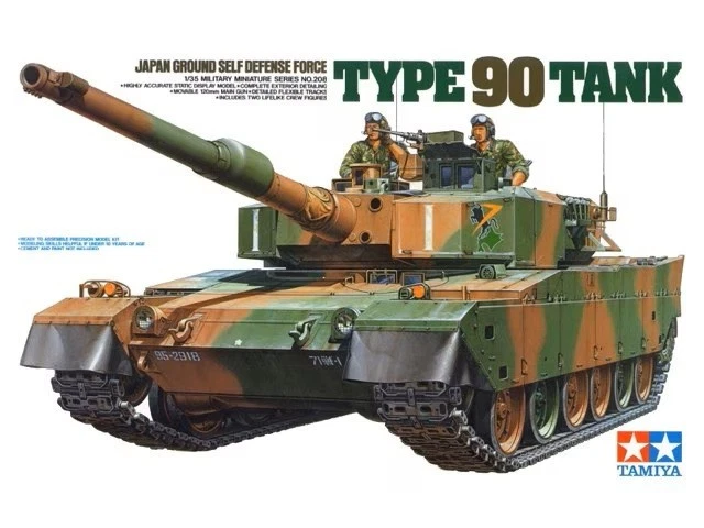 TAMIYA 35208 JAPAN Ground Self Defense Force Type 90 Tank Modellbausatz ...