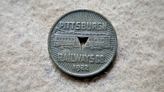 1922 - PITTSBURGH RAILWAYS Co. - TOKEN - PA. - Good For One Fare £8.81 ...