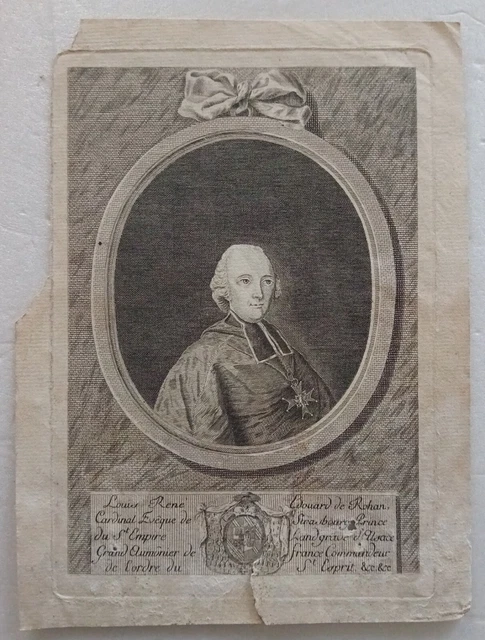 ANTICA INCISIONE 700 Ritratto di Louis René Édouard il Cardinal de ...