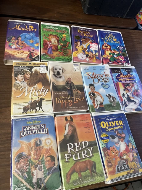 VHS LOT OF 11, 7 Are Sealed, Disney/kids Movies, Aladdin, Angels In The ...