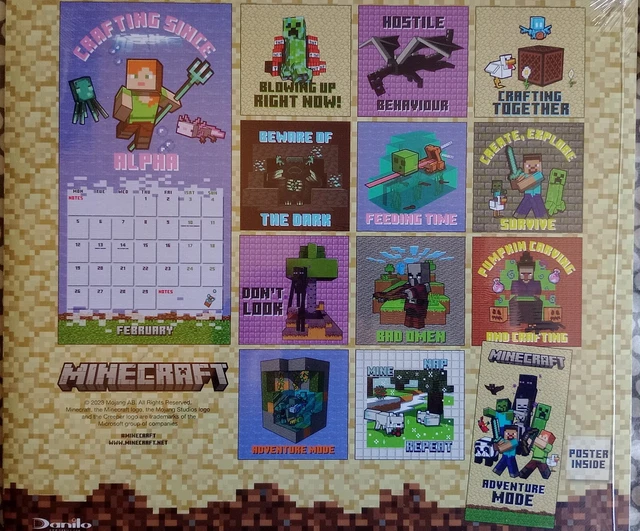 MINECRAFT OFFICIAL CALENDAR 2024 Square Wall Month To View Calendar ...