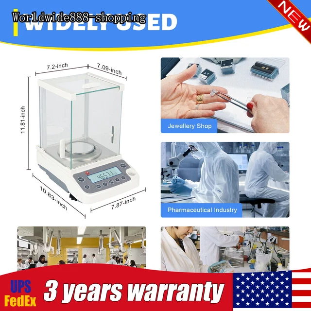 DIGITAL ELECTRONIC ANALYTICAL Balance Precision Lab Scale 120 x 0.0001g ...