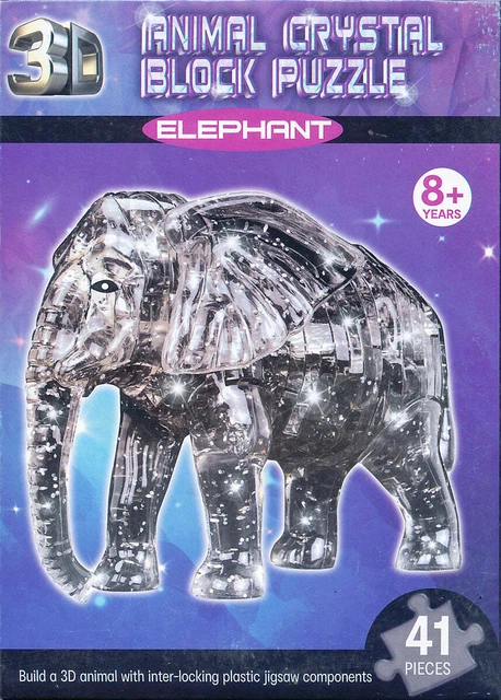 3D ANIMAL CRYSTAL Block Puzzle - Elephant $12.00 - PicClick AU
