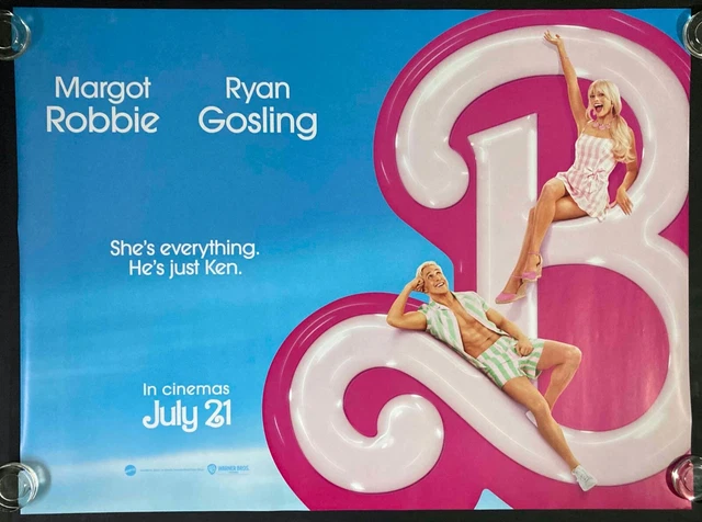 BARBIE ORIGINAL QUAD Movie Cinema Poster Margot Robbie Ryan Gosling ...