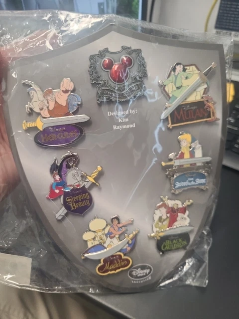 DISNEY SWORD SERIES Complete Badges/ Pins, Aladdin,Black Cauldron ...