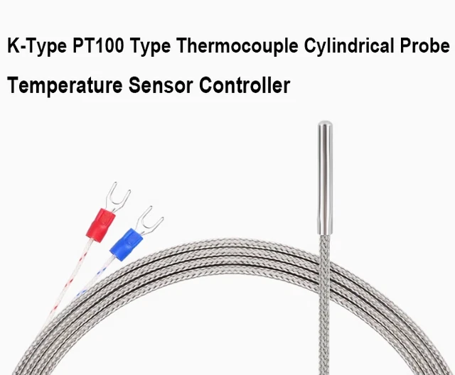 K-TYPE PT100 TYPE Thermocouple Cylindrical Probe Temperature Sensor ...