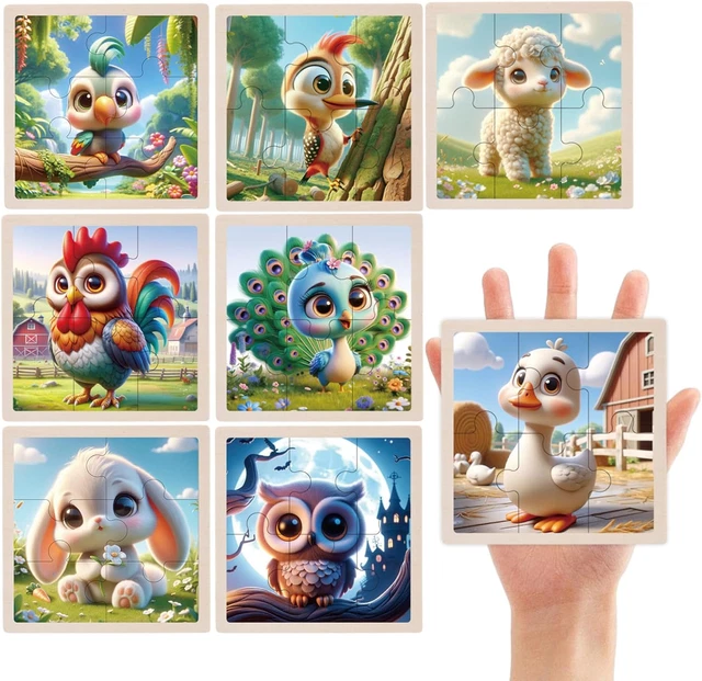 8 PACKS WOODEN Toddler Puzzles for Kids Ages 3-5, Jigsaw Puzzles for ...
