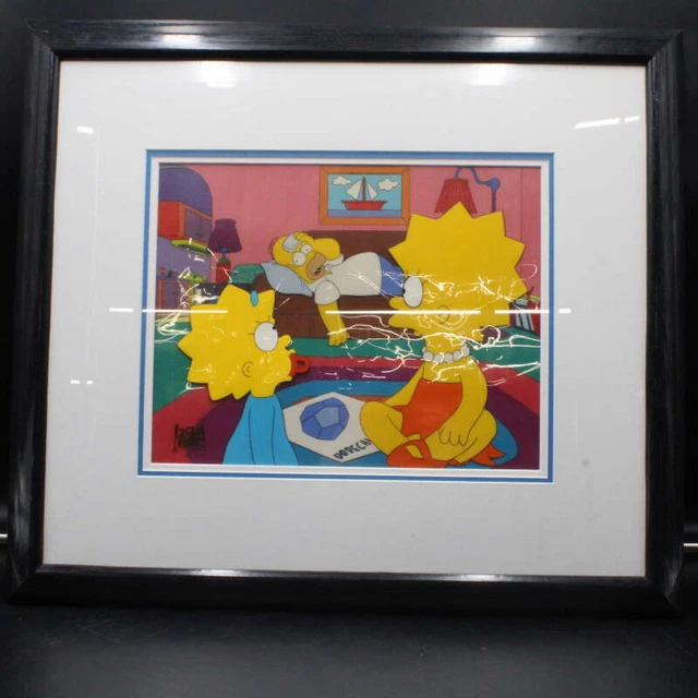 THE SIMPSONS FRAMED Sericel Cel Animation Artwork Homer Lisa Maggie ...