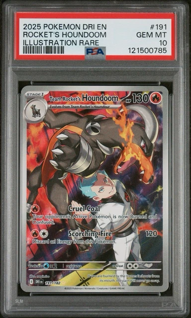 2025 POKEMON DRI En-Destined Rivals #191 Team Rocket's Houndoom Psa 10 EUR 42,87 - PicClick IT