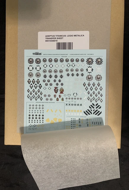 LEGIO METALICA TRANSFER Titan Decal Sheet Adeptus Titanicus Warhammer ...