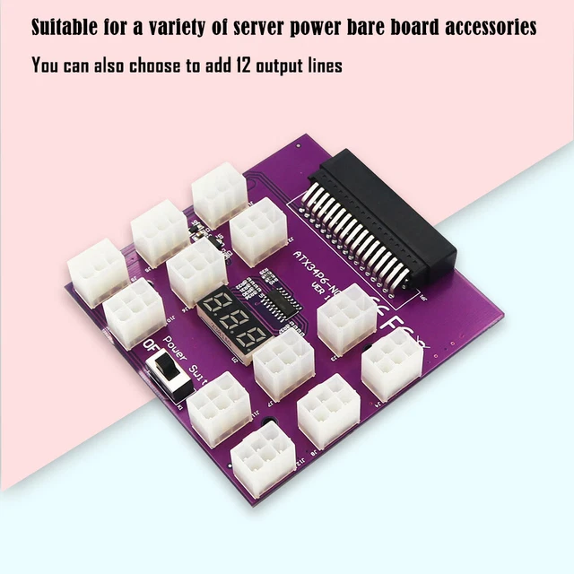 - 1200W SERVER PSU Power Breakout Board 12 Port 34 2x17 Pin Adapter for ...