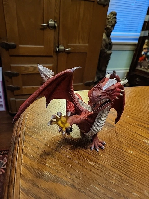 SCHLEICH DRAGON WARRIOR Hunter Eldrador Red Figure Toy Mouth Opens ...