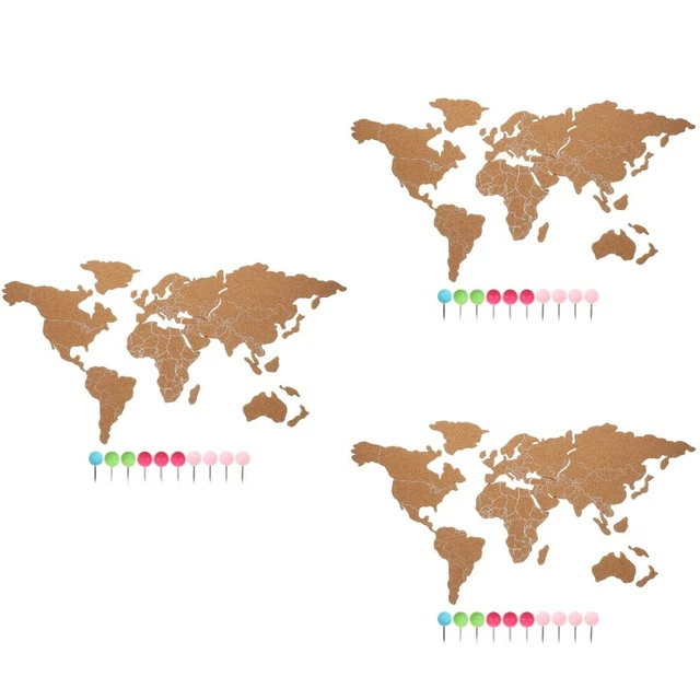 KLEBRIG WELTKARTE AUS -Korkbrett Weltkarte Aus Korkbrett Wanddekor ...