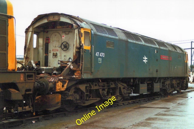 RAILWAY PHOTO 6X4 Class 47 47470 Crash Damage Crewe Works c1984 £2.50 ...