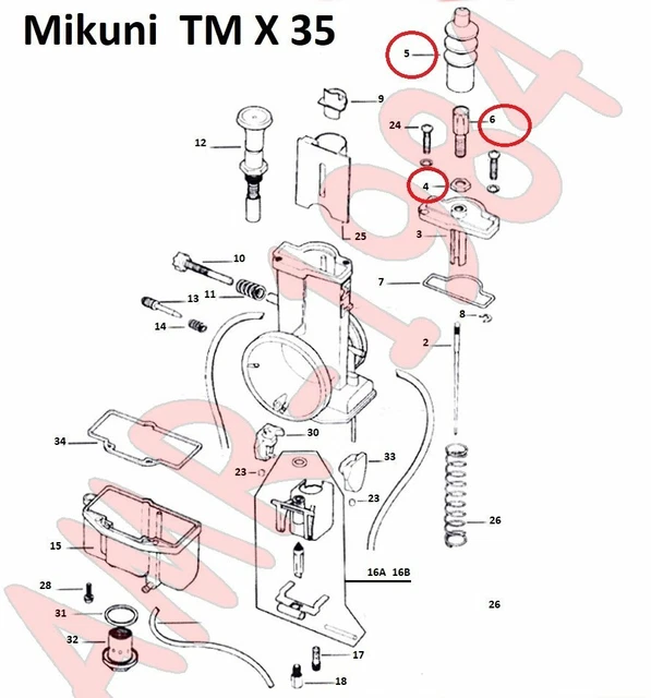 MIKUNI ORIGINAL PARTS Tmx Series 35 Register + Bellows #4-5-6 Vm30/77 £ ...