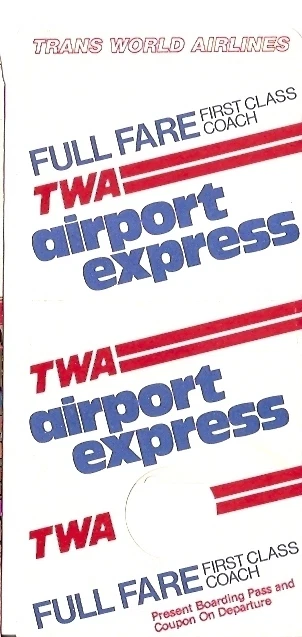 TICKET JACKET - TWA - Airport Express - 1978 (J1184) $15.95 - PicClick CA