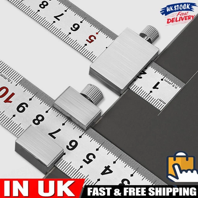 STEEL RULER LOCATOR Angles Scriber Marker Ruler Limiter Woodworking ...