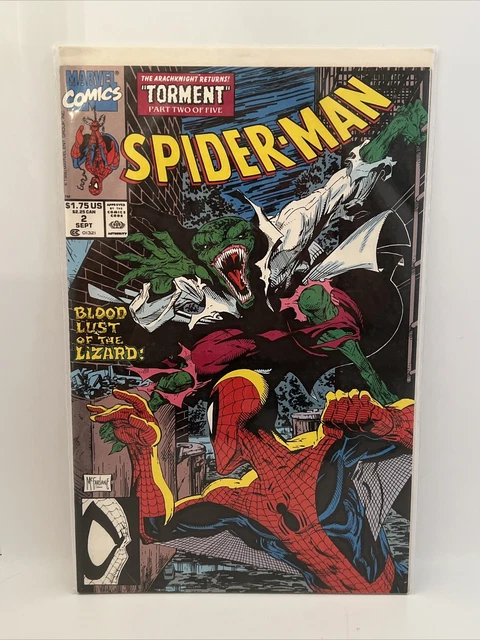 SPIDER-MAN #2 &TORMENT& Todd McFarlane lézard apparaît Marvel Comics 1990 EUR 11,77 - PicClick FR