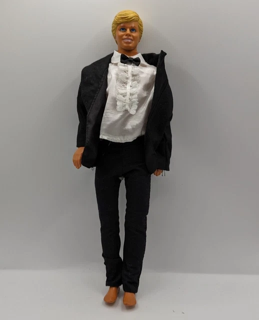 BARBIE 1968 VINTAGE Barbie Ken Doll in Suit Mattel Malaysia Blue Eyes ...