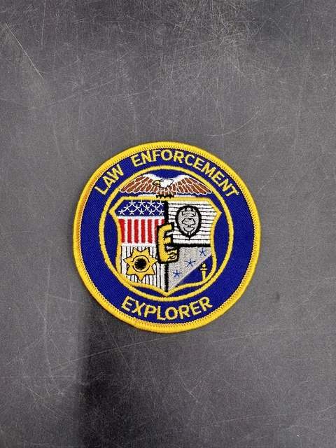 LAW ENFORCEMENT EXPLORER Police Shoulder 4" Patch Blue Background - BSA ...