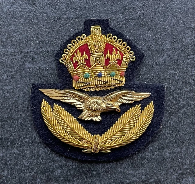 WW2 RAF ROYAL Air Force Officers Padded Bullion Wire Cap Badge £10.00 ...