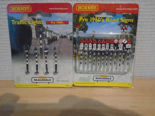 HORNBY SKALEDALE TRAFFIC LIGHTS & ROAD SIGNS R8667 & R8665 OO GAUGE NEW ...