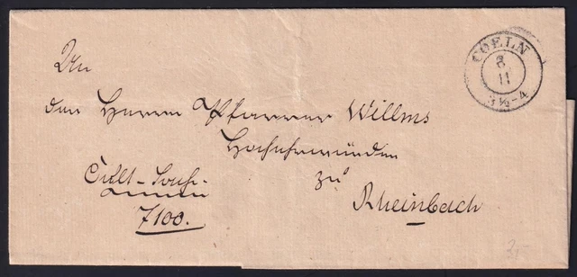 PREUSSEN WESTPHALEN ZWEIKREISSTEMPEL COELN mit Stundenangabe n ...