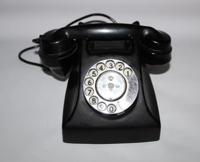 A VINTAGE GEC Black Bakelite Telephone Model TEL/10T/ATT For Spares ...