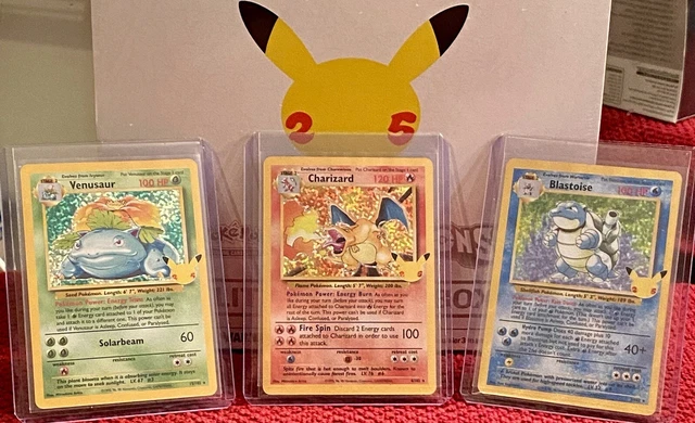 POKEMON CELEBRATIONS CHARIZARD 4/102 Blastoise Venusaur Base Set Trio ...