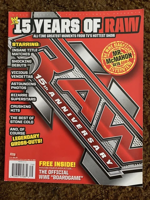 WWE/F 15 YEARS OF RAW MAGAZINE 2008 Hulk Hogan Stone Cold Undertaker ...