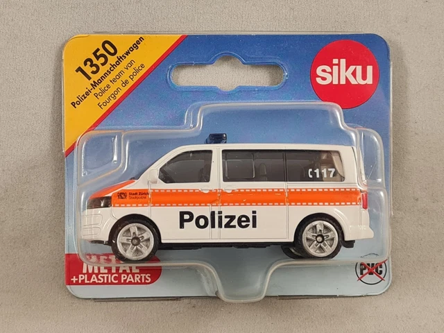 SIKU VW BUS T5 Sondermodell Polizei Zürich Schweiz Stadtpolizei 1350 OVP 1:55 EUR 89,99 ...
