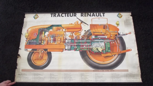 AFFICHE POSTER TRACTEUR RENAULT MODELE E30 TYPE 3050 de 1956 EUR 50,00 ...
