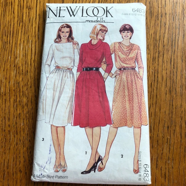 NEW LOOK 6483 SHIRT DRESS 8- 14 16 18 Elasticated Waist MAUDELLA Sewing ...