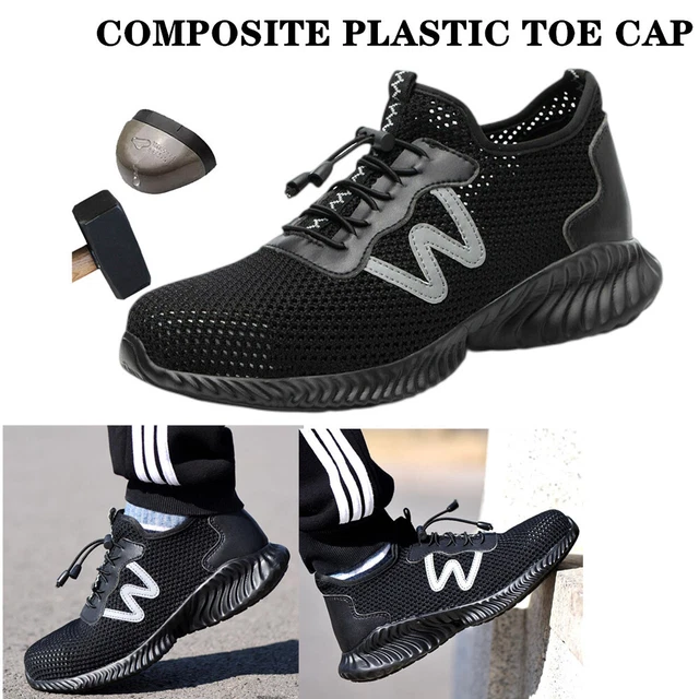 SAFETY SHOES WORK Protection Shoes Composite Plastic Toe Cap Shoes Men ...