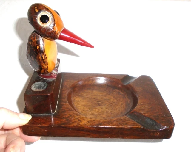 VINTAGE PHENOLIC/CATALIN YZ Style Nut Bird Ashtray/Match Holder/Striker ...